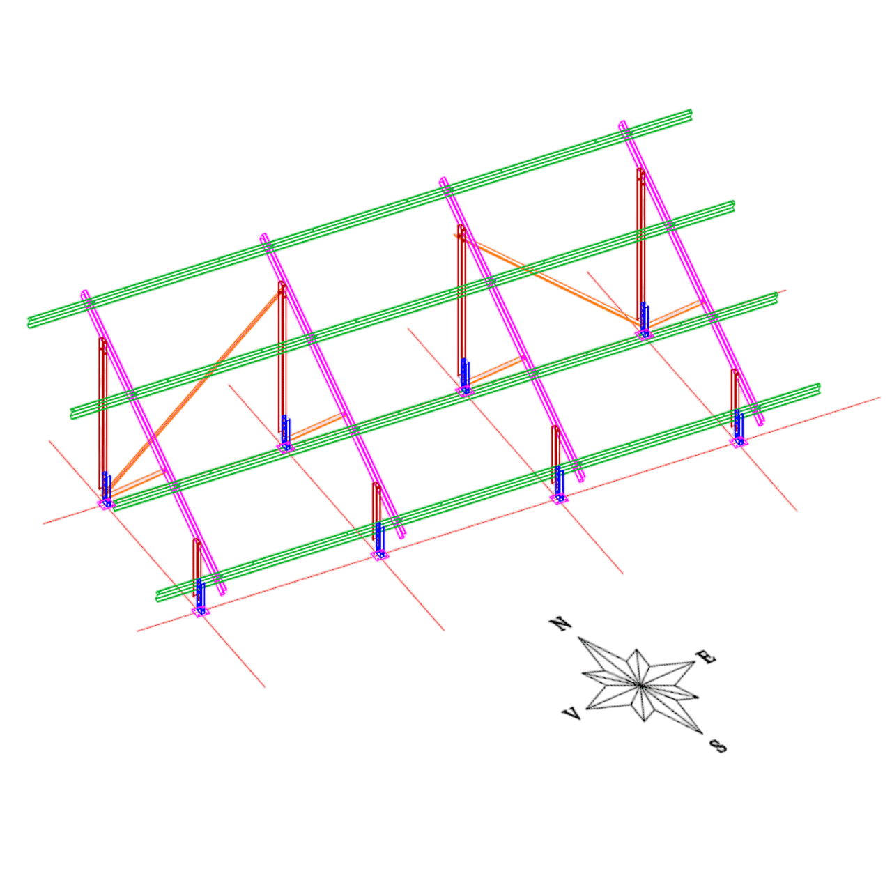 Structură metalică pentru panouri fotovoltaice la sol | 14 panouri ...